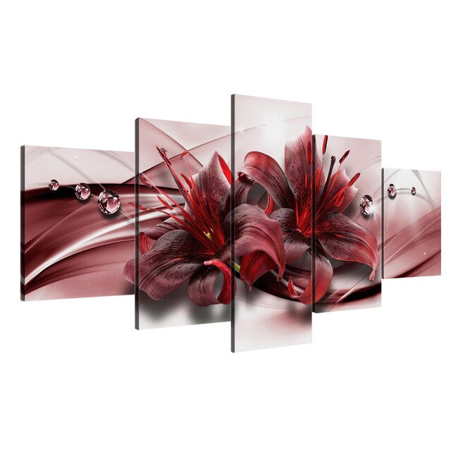 Tableau Fleur Abstraite Rouge | Tableau Factory & Tableau factory